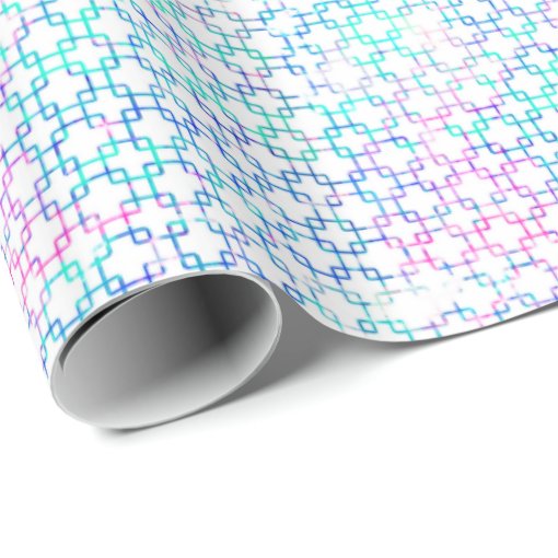 Pink and Blue Graphic Squares Wrapping Paper | Zazzle
