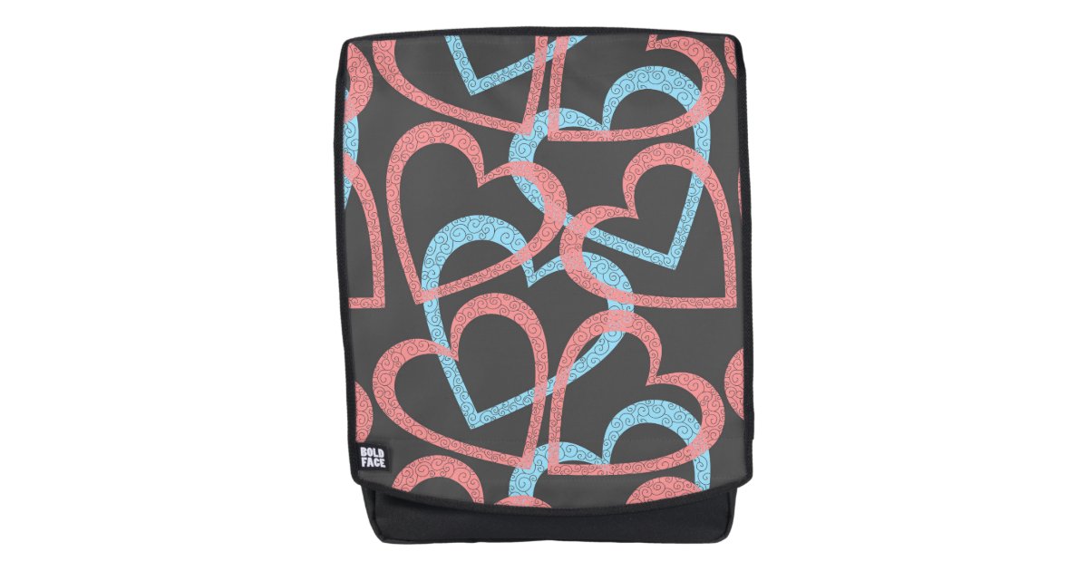 Pink And Blue Hearts Backpack | Zazzle