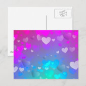 Pink and Blue Hearts Postcard | Zazzle