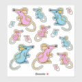 Pink and blue mice sticker | Zazzle