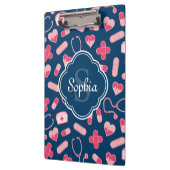 Pink and Blue Nurse Pattern with Monogram Clipboard | Zazzle
