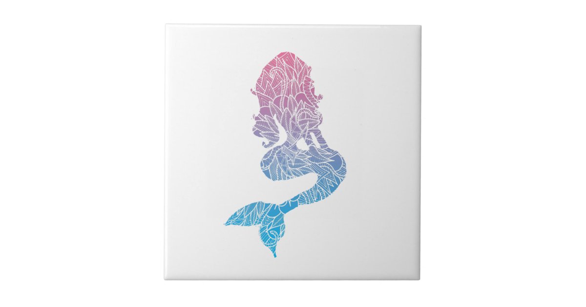 Pink and Blue Pattern Mermaid Ceramic Tile | Zazzle