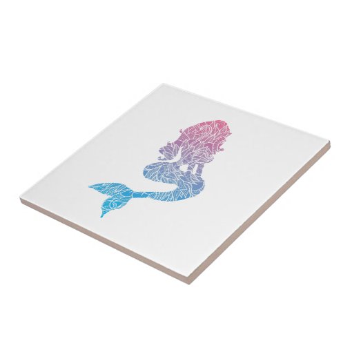 Pink and Blue Pattern Mermaid Ceramic Tile | Zazzle