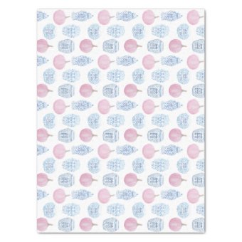 Pink And Blue Pumpkins and Ginger Jars Preppy Tissue Paper | Zazzle