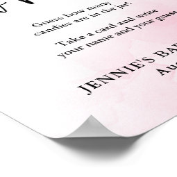 Pink and Blue Script Guess How Many Game Display Poster | Zazzle