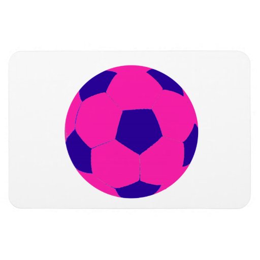 Pink and Blue Soccer Ball Vinyl Magnet | Zazzle