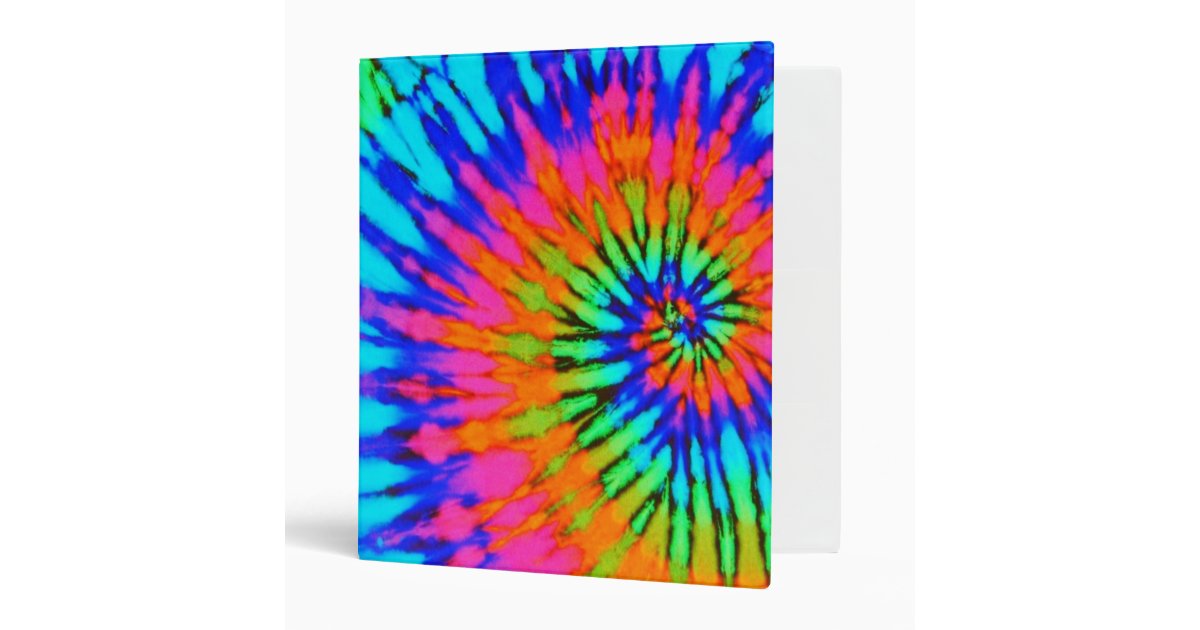 Pink and Blue Tie Dye Binder | Zazzle