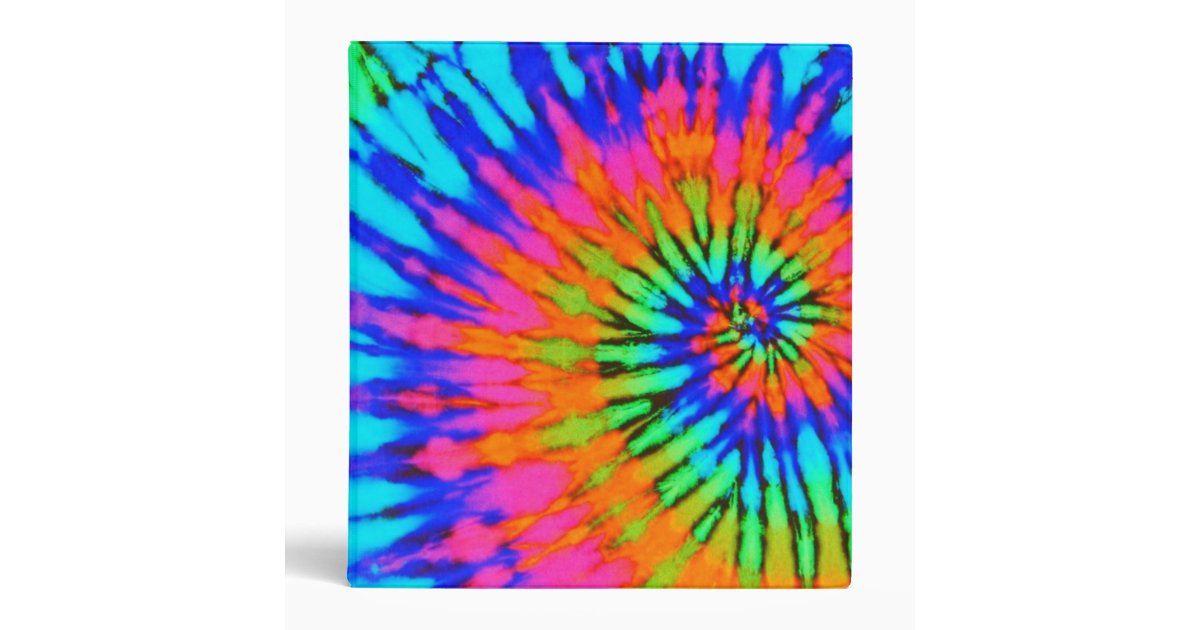 Pink and Blue Tie Dye Binder | Zazzle
