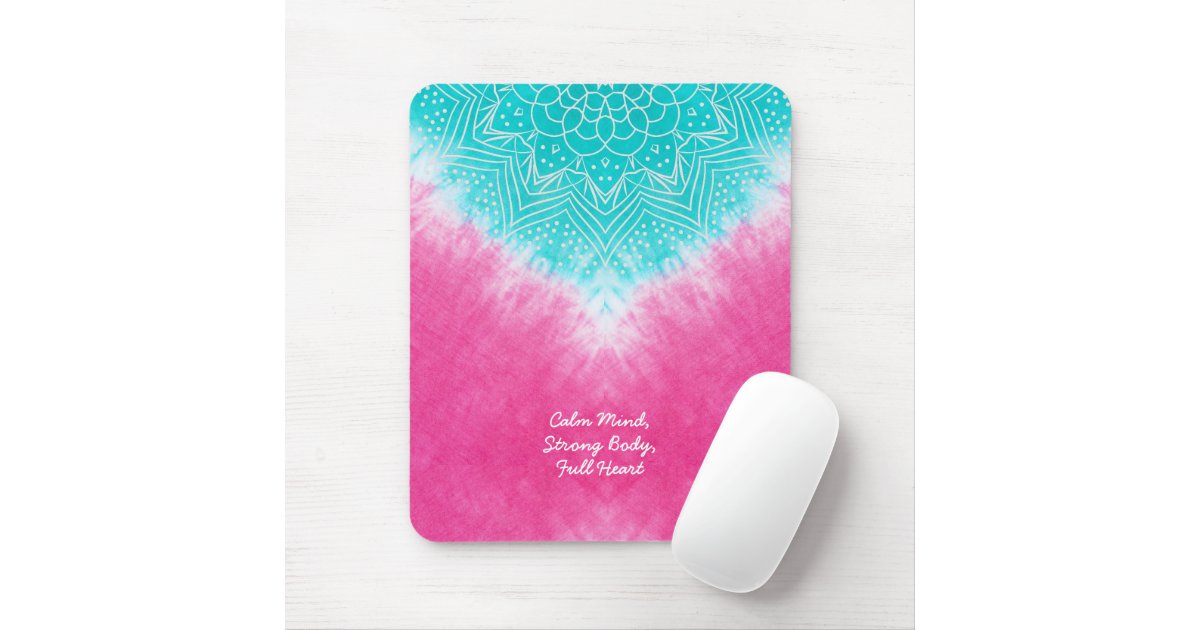 Pink and Blue Tie dye with Mandala Sway in Style Mouse Pad | Zazzle