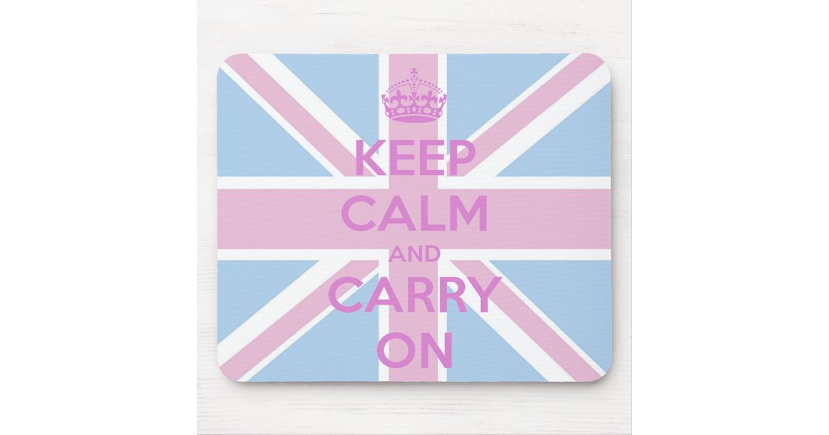 Pink and Blue Union Jack Mouse Pad | Zazzle