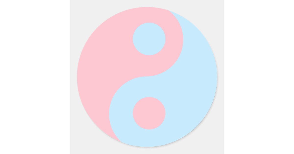 Pink and Blue Yin Yang Symbol Classic Round Sticker | Zazzle