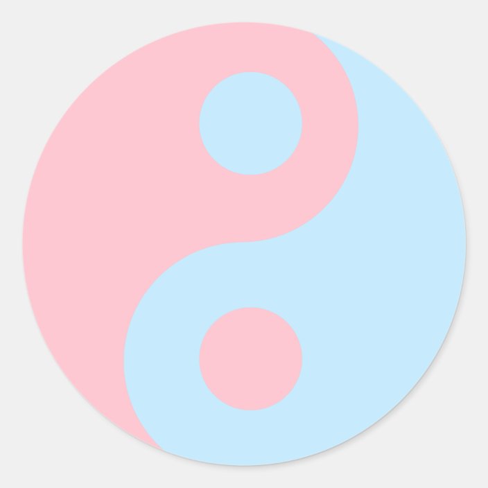 Pink and Blue Yin Yang Symbol Classic Round Sticker | Zazzle.com