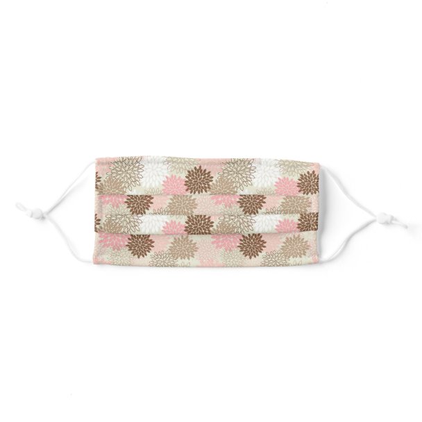 Pink And Brown Mum Pattern Fabric | Zazzle