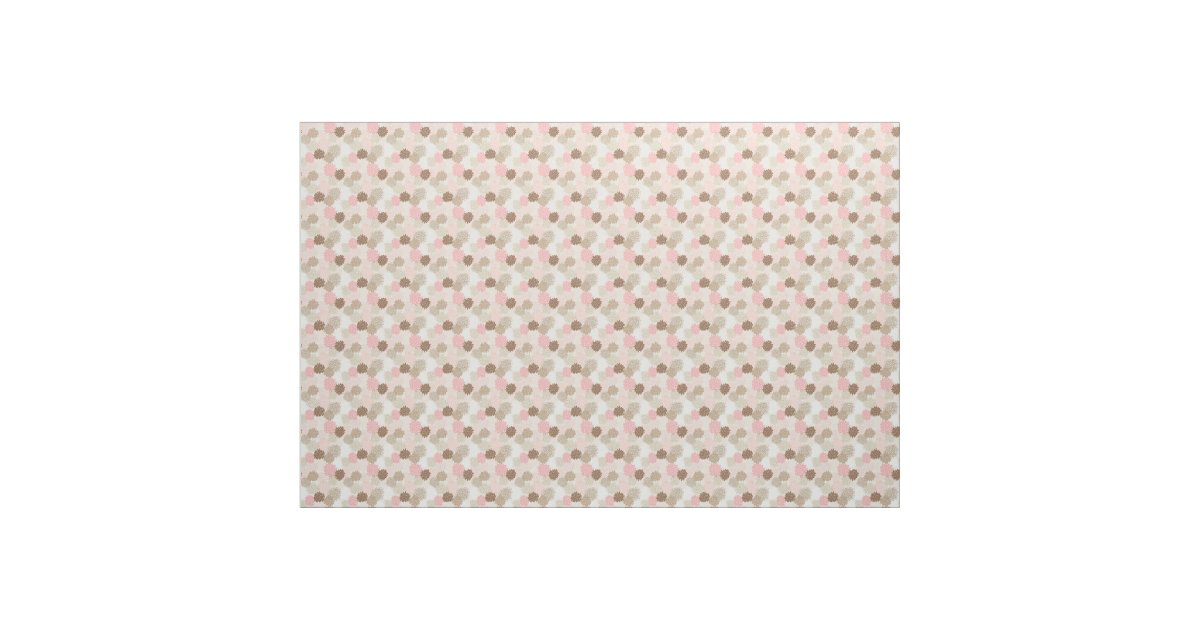 Pink And Brown Mum Pattern Fabric | Zazzle