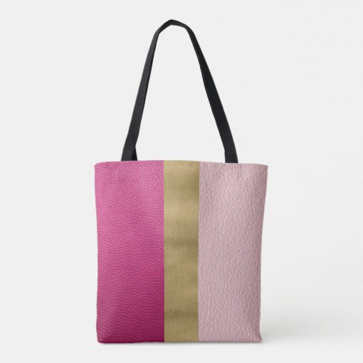 Pink and Fuchsia Look of Leather Tote Bag | Zazzle