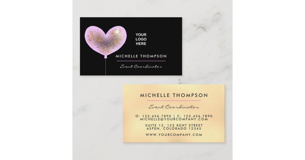 Pink and Gold Business Card | Zazzle