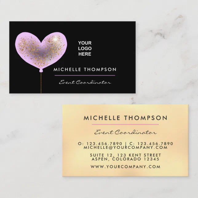 Pink and Gold Business Card | Zazzle