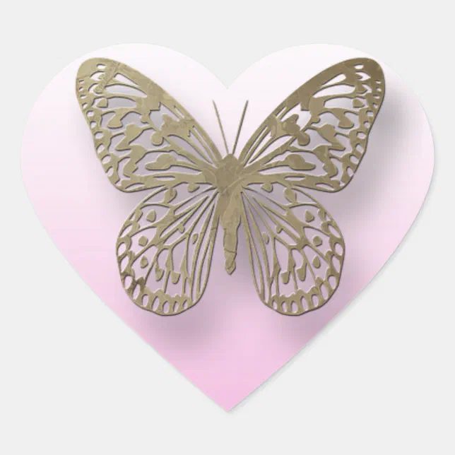 Pink and Gold Butterfly Stickers | Zazzle