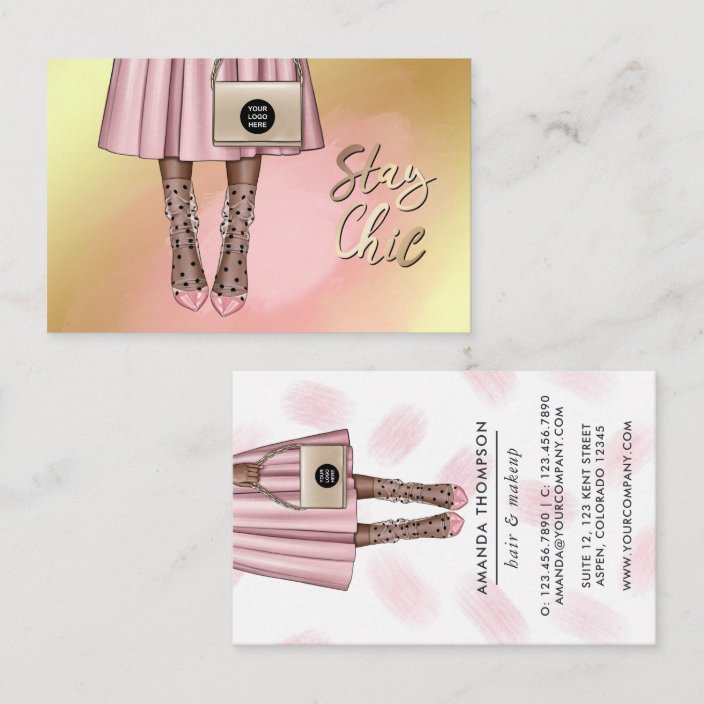 Pink and Gold Girly Business Card | Zazzle.com