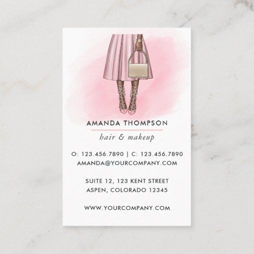 Pink and Gold Girly Business Card | Zazzle