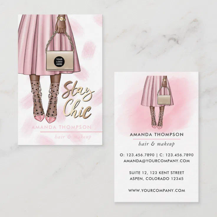 Pink and Gold Girly Business Card | Zazzle