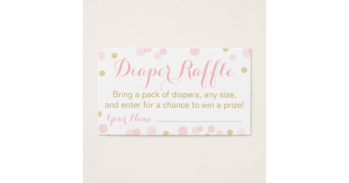 Pink and Gold Glitter Confetti Raffle | Zazzle