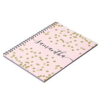 Pink and Gold Glitter Notebook | Zazzle