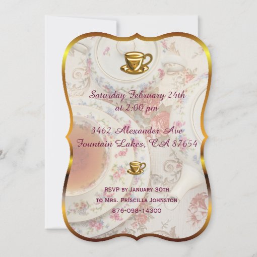Pink and Gold High Tea Invitation | Zazzle