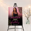 Pink and Gold Leopard Print Birthday Welcome Sign | Zazzle