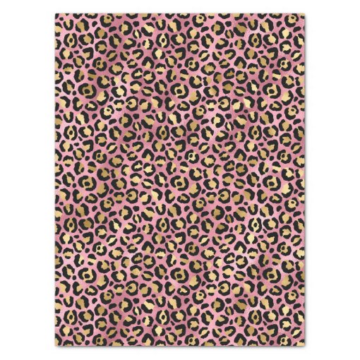 Pink and Gold Leopard Print Tissue Paper | Zazzle