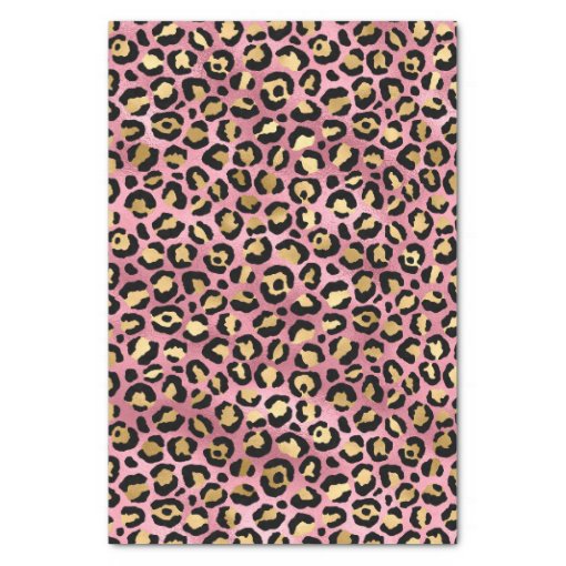 Pink and Gold Leopard Print Tissue Paper | Zazzle