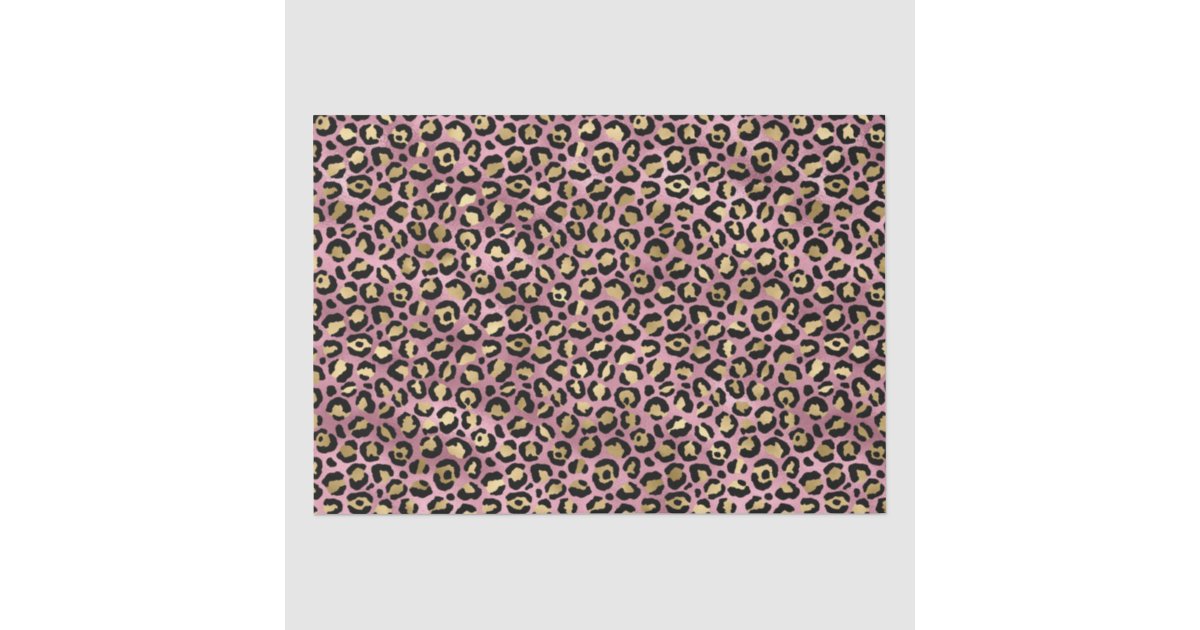 Pink and Gold Leopard Print Tissue Paper | Zazzle