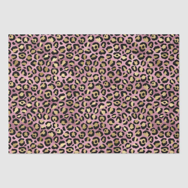 Pink and Gold Leopard Print Tissue Paper | Zazzle