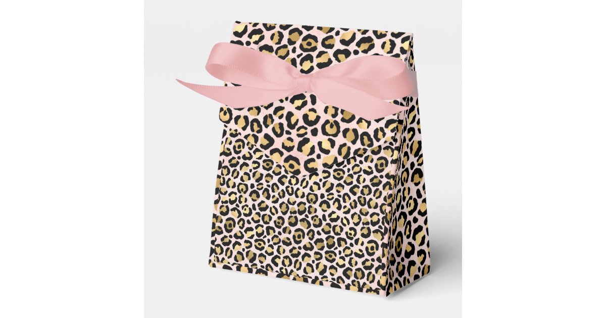 Pink and Gold Leopard Series Design 12 Favor Boxes | Zazzle