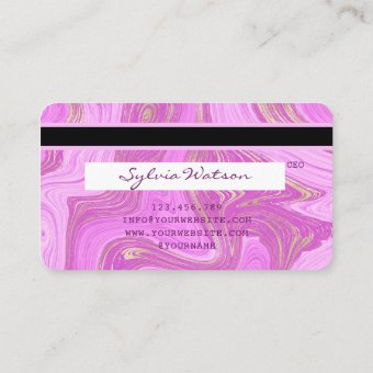 pink and gold marble Credit Card | Zazzle