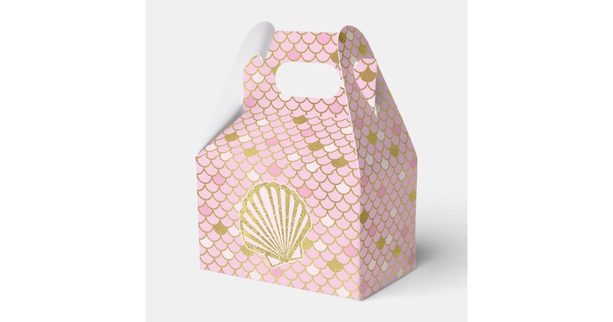 Pink and Gold Mermaid Favor Box | Zazzle