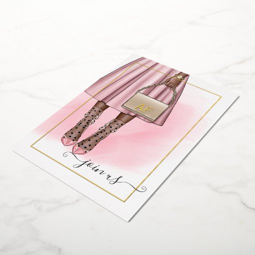 Pink and Gold Monogram Chic Quinceañera Foil Invitation | Zazzle
