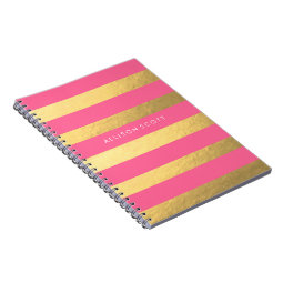 Pink And Gold Personalized Notebook | Zazzle