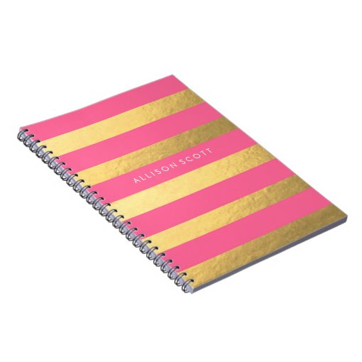 Pink And Gold Personalized Notebook | Zazzle