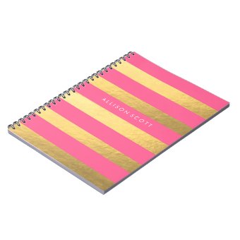Pink And Gold Personalized Notebook | Zazzle