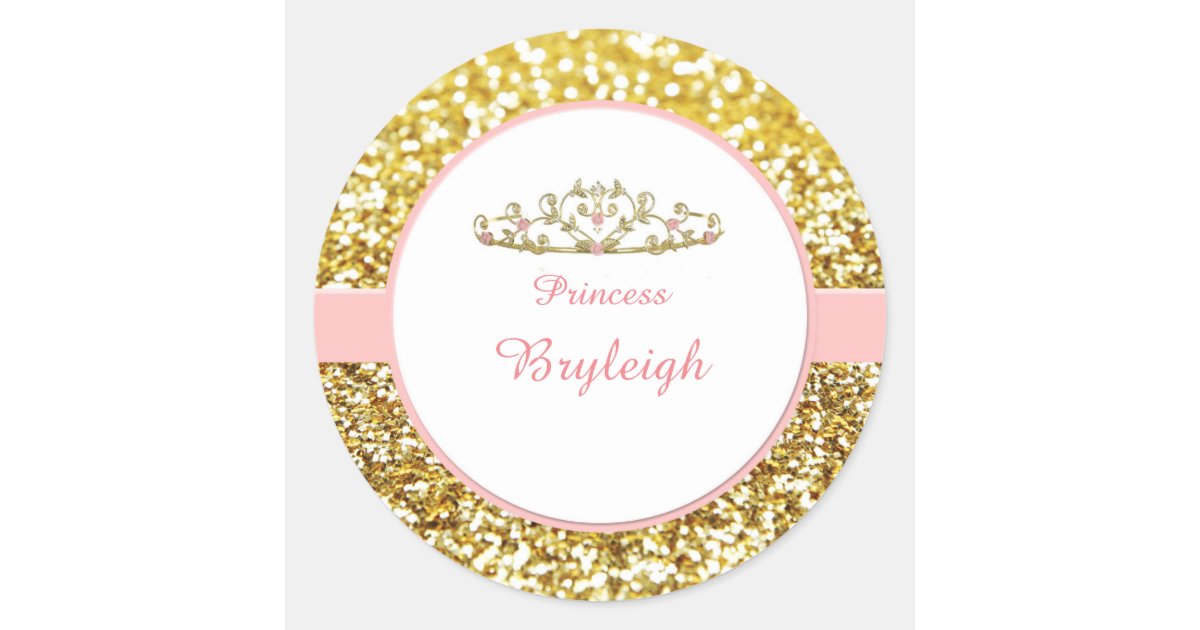 Pink and gold princess stickers | Zazzle