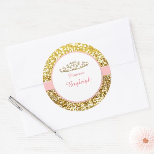 Pink and gold princess stickers | Zazzle