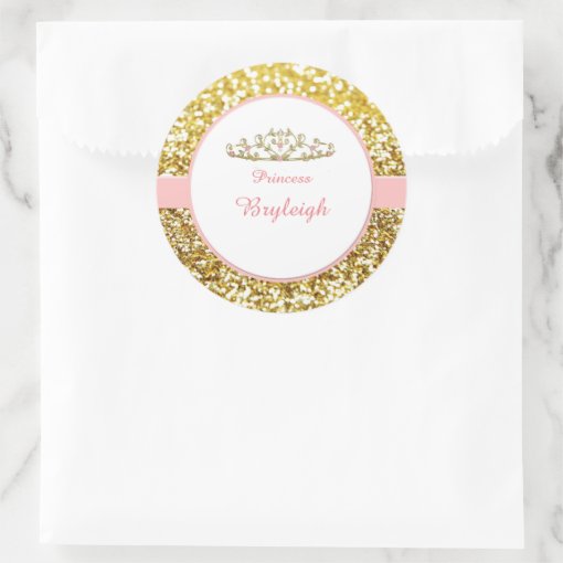 Pink and gold princess stickers | Zazzle