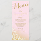 Pink Gold Sparkle Round Menu ffe3ea | Zazzle.com