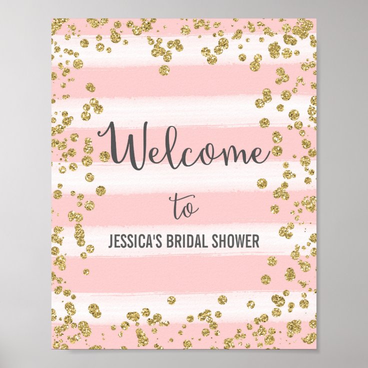 Pink and Gold Welcome Poster Print | Zazzle