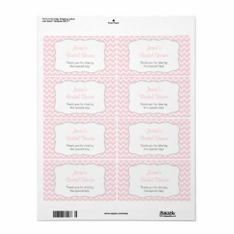 Pink and Gray Chevron Water Bottle Label | Zazzle