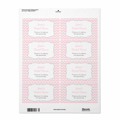 Pink and Gray Chevron Water Bottle Label | Zazzle