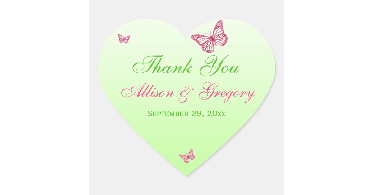 Pink and Green Butterflies Sticker | Zazzle