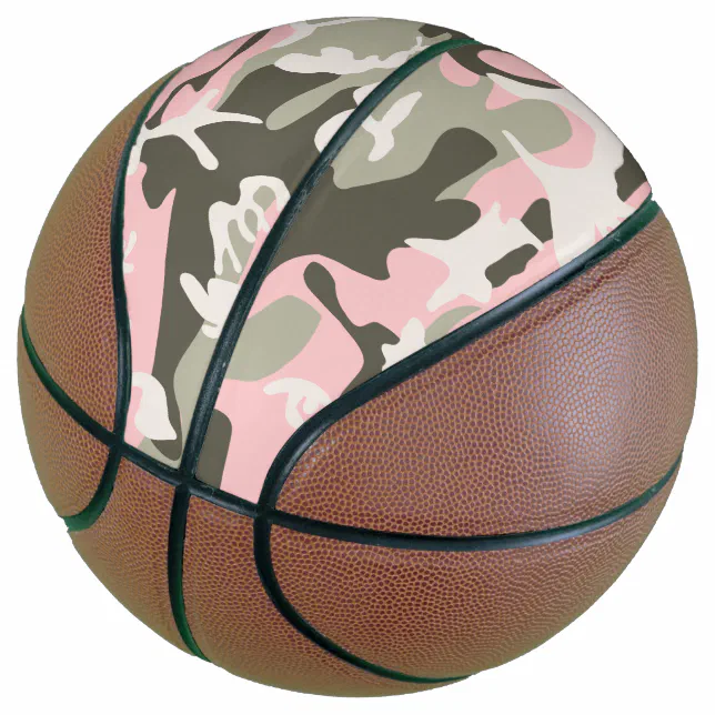 Pink and Green Camouflage, Military, Army Basketball | Zazzle