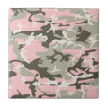 Pink and Green Camouflage, Military, Army Ceramic Tile | Zazzle